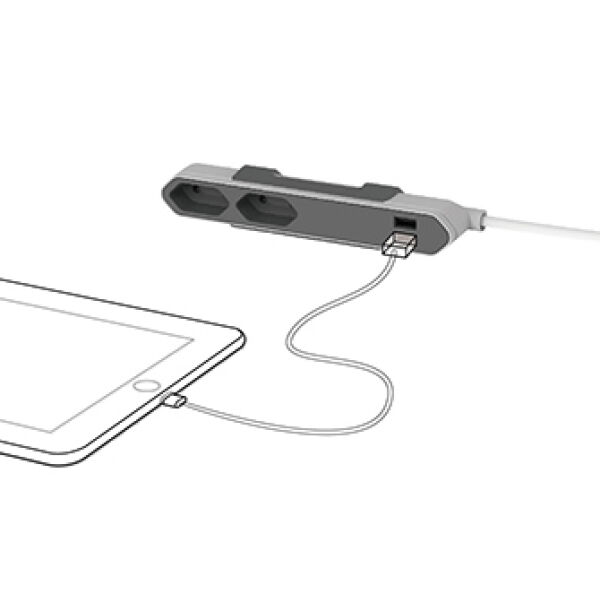 Powerbar Duo USB Gray | Van Slobbe sinds 1941!